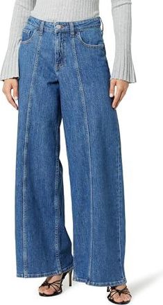 The Drop Womens Jeans Frida à coupe décontractée, Indigo moyen, 24