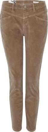 OPUS Damen Slim | Cordhose Evita BABYCORD Slim aus stretchigem BCI Cotton Mix Cocoa, 44 L28