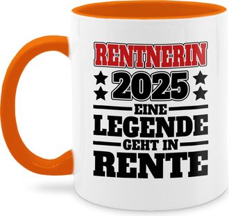 Shirtracer Tasse Tassen 325ml - Rentner - Rentnerin 2025 I Eine Legende geht in Ruhestand - 325 ml - Orange - 2024 geschenk für renteneintritt rente kaffeetasse 