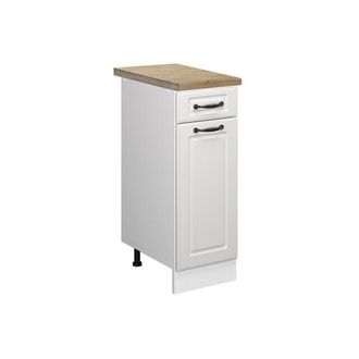 Vicco Meuble Cuisine R-Line, Blanc Campagne/Blanc, 30 cm, PT Ch&ecirc;ne