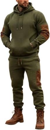 Generic Surv&ecirc;tement pour homme 2 tons de couleur avec cordon de serrage - Ensemble d&eacute;contract&eacute; ample et chaud - Pour le sport et le jogging - V&ecirc;tements de ple