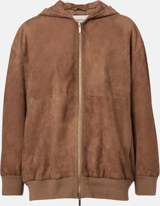 Max Mara Veste à capuche en daim