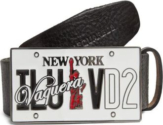 Dsquared2 ceinture en cuir à boucle métallique - Noir