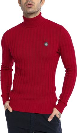 Red Bridge Red Bridge Herren Rollkragen Pullover Sweatshirt Strickpullover Rot XXL