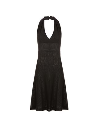 Saison 1865 Kurzes r&uuml;ckenfreies Kleid - Schwarz