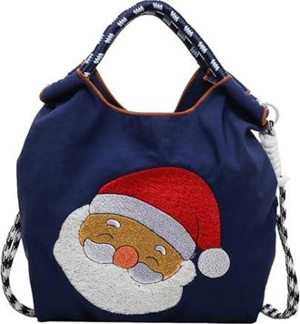 Generic Kexpery Sac P&egrave;re No&euml;l Sacoche Bandouli&egrave;re Mignon avec Dessin Anim&eacute; Sac Fourre-Tout &agrave; Poign&eacute;e Sup&eacute;rieure pour Femmes
