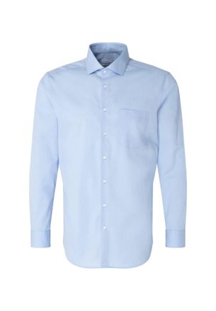 Seidensticker Herren Regular Fit Langarm Popeline Hemd, hellblau, 41