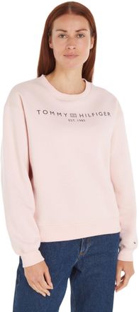 Tommy Hilfiger Damen Sweatshirt ohne Kapuze, Rosa (Delicate Pink), 3XL