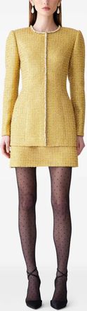Carolina Herrera minijupe en tweed - Jaune