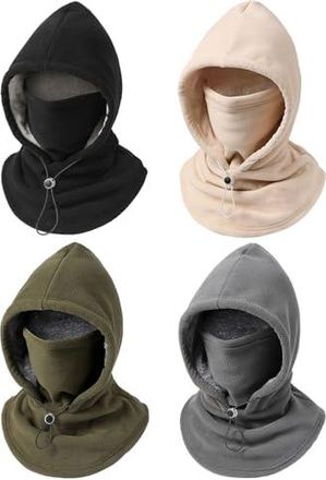 Generic Masque de ski Cyclisme - Couverture faciale &agrave; capuche, chaud en polaire dhiver, respirant, design r&eacute;glable, coupe-vent &agrave; capuche de cou, ext&eacute;rieur, cy