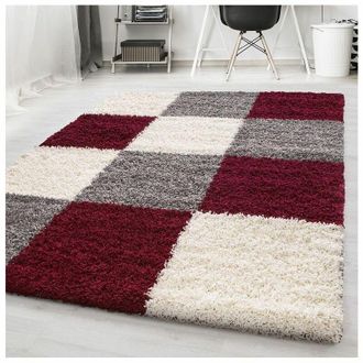 Allotapis Collection Allotapis - Tapis shaggy graphique design Vita Rouge 80x150