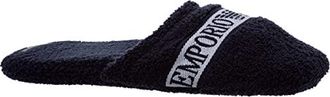 Emporio Armani Pantoufles pour homme avec logo &agrave; rayures Bleu 42-44, Bleu marine, 9-10 US