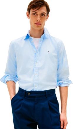 Tommy Hilfiger Herren CORE Flex POPLIN Solid RF Shirt MW0MW39988 L/S Shirt, Blau, XS, Blau (Sweet Blue), XS