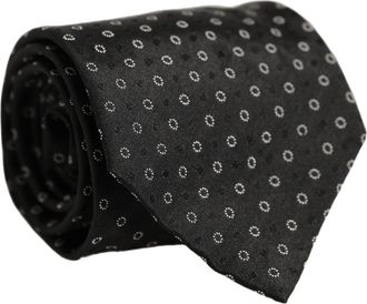 Dolce & Gabbana Geometric Circle Silk Necktie - Black