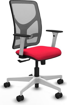 Piqueras y Crespo Roter Schreibtischstuhl mit wei&szlig;en und schwarzen Armlehnen, h&ouml;henverstellbare Lendenwirbelst&uuml;tze, ausgestattet mit 3 Positionen und Schneidschaum, Gra