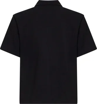 Moncler Mens Polo Shirt Black Cotton Pique T-shirts And Polos