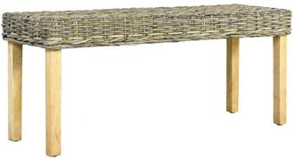 vidaXL Vidaxl - Sitzbank 110 cm Natur Kubu-Rattan und Massivholz Mahagoni