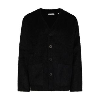 Our Legacy Homme, Pulls, Noir, Taille: M Cardigan noir en mélange de laine avec col en V et fermeture boutonnée