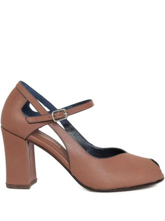 Sarah Chofakian escarpins Mary Jane à bout ouvert - Marron