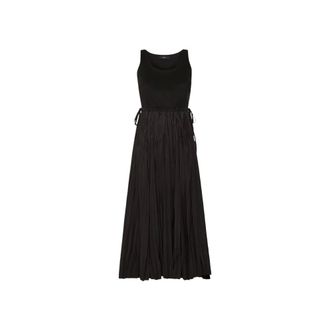 Max Mara Jerseykleid mit Pliss&eacute;-Rock - - Dresses - Damen - Schwarzk - L