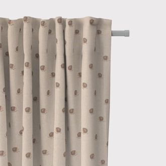 Schöner Leben Vorhang Hedgehog Igel Natur 245cm oder Wunschlänge, Gardinen Aufhängung:Smok-Schlaufenband