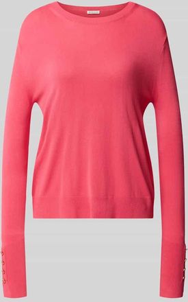 Tom Tailor Pullover aus Viskosemix mit Knopfdetails am &Auml;rmel