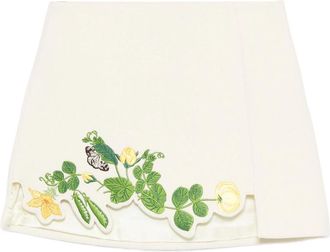 Vivetta Floral-embroidered Scalloped Mini Skirt