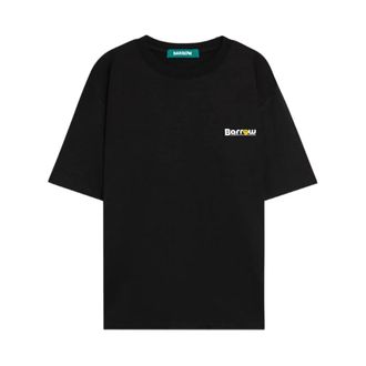 Barrow Barrow, Homme, Tops, Noir, Taille: L T-shirt en coton avec logo sur le devant