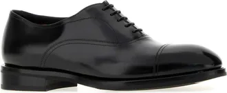 Santoni Cap-Toe Leather Oxford - Black