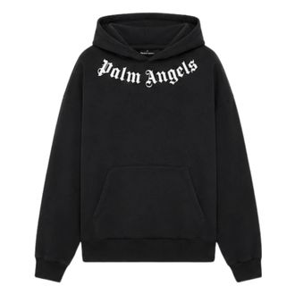 Palm Angels Neck Logo Regular Hoodie - - Sweatshirts & Hoodies - Herren - Schwarzk - S