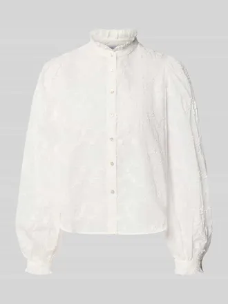 Mango Bluse aus reiner Baumwolle mit Stehkragen Modell ROMA
