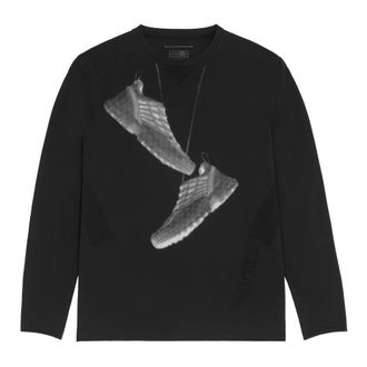 Maison Margiela Homme, Tops, Noir, Taille: L Baskets Print T-shirt