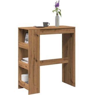 vidaXL Table de bar avec &eacute;tag&egrave;res ch&ecirc;ne artisanal bois ding&eacute;nierie - Vidaxl
