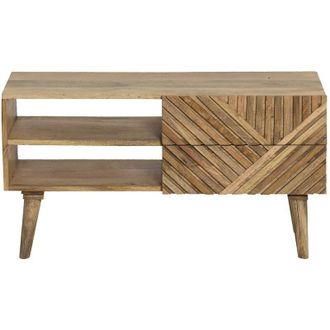 Made In Meubles Made In Meubles - Meuble tv en bois de manguier chevrons Ma&euml;va