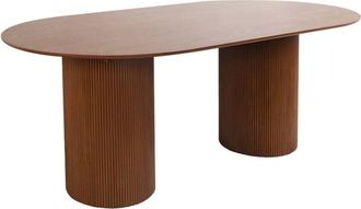 Sweeek Sweeek - Ovaler Esstisch mit geriffelter Holzoptik 4-6 Sitzplätze, 180 cm