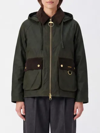 Barbour Veste en coton cir&eacute; avec capuche et col en velours