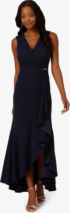 Adrianna Papell Abendkleid Ruffle Flounce Crepe Gown Tailliert, figurbetont, elegant