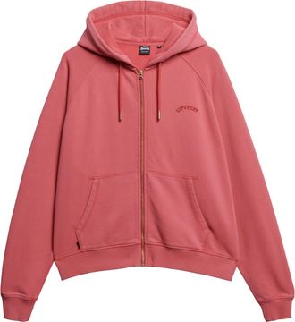 Superdry Damen Übergroße Essential Logo Raglan-Kapuzenjacke Stechpalmenbeere Rot 42