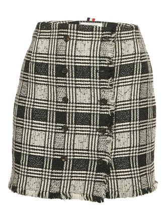 Thom Browne jupe en tweed à carreaux - Noir