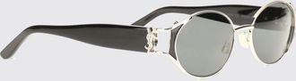 Saint Laurent Ovale Schildpatt-Acetat-Sonnenbrille mit YSL-Monogramm