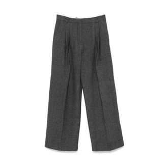 Mark Kenly Domino Tan Dunkelgraue Wollmischung Weite Hose - - Trousers - Damen - Grau - L