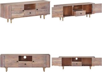 vidaXL Vidaxl - TV-Schrank 118x30x40 cm Massivholz Akazie - tv Schrank - Holzmöbel - Akasienholzmöbel - Industrieller Stil - Wohnzimmermöbel - Home & Living