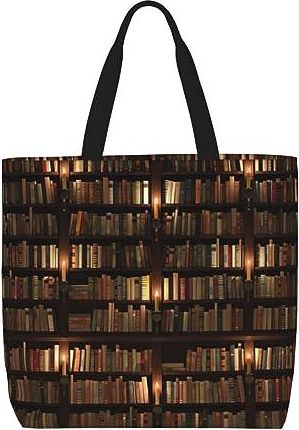Generic Livre Sur &Eacute;tag&egrave;re De La Biblioth&egrave;que Sac A Main Femmes R&eacute;utilisable Sacs De Courses Grand Sac A Main Femme Pour Travail Shopping Voyage