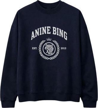 Anine Bing Femme, Sweatshirts et sweats &agrave; capuche, Bleu, Taille: 38 FR Miles SweaT-shirt Collegiate
