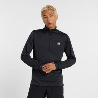 New Balance Homme Sport Knit 1/4 Zip en Noir/Blanc, Polyester, Taille 2XL