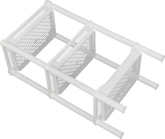 Happyyami Badezimmer Organizer Standregal Gro&szlig;format 3 stufig aus Robustem Kunststoff Wei&szlig; Aufbewahrungsregal f&uuml;r Toilettenartikel Kosmetik Ablage f&uuml;r Arbeitspl