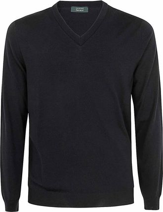 Zanone V-Pullover - Blau