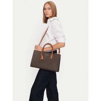 Michael Kors Handtasche MICHAEL Michael Kors Scarlett Medium Signature Logo Satchel 30F4GETS2B Braun