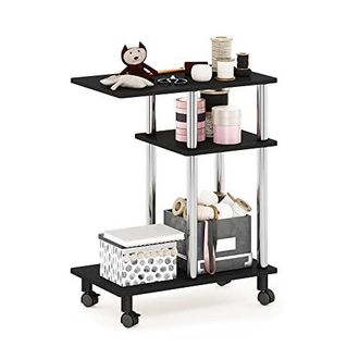 Furinno Turn-N-Tube Table dappoint de canapé en Forme U à roulettes, Engineered Wood, Americano, 29,5(D) x 50(W) x 62,7(H) cm