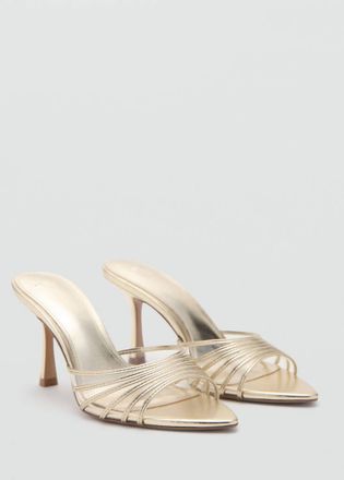 Mango Metallic-Pumps mit Riemchen gold - Damen - 35 - MANGO